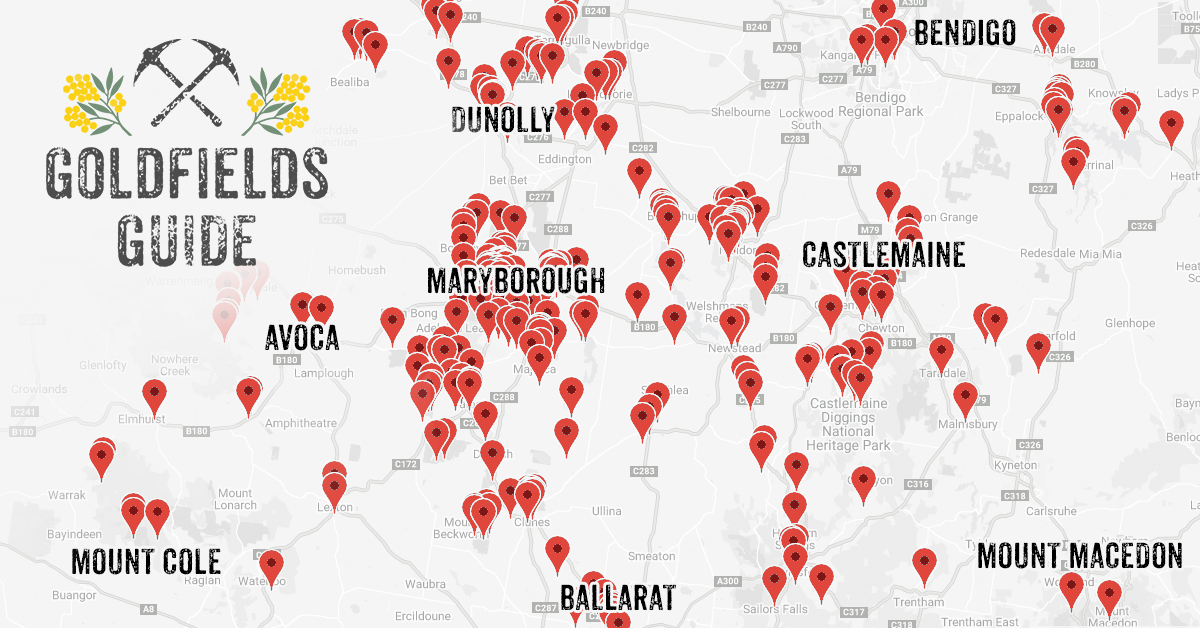 Goldfields Guide's Map View of the Victorian Goldfields | Goldfields Guide