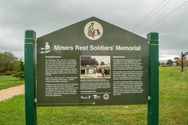 Miners Rest Soldiers Memorial Park | Goldfields Guide